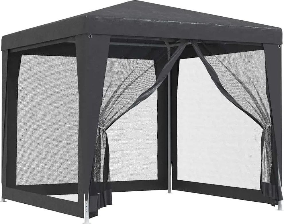 Party stan se 4 síťovanými bočnicemi antracitový 2,5x2,5 m HDPE 319224