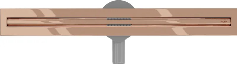 Mexen Flat 360° Slim, lineární podlahový žlab 50 cm, růžové zlato, 1641050