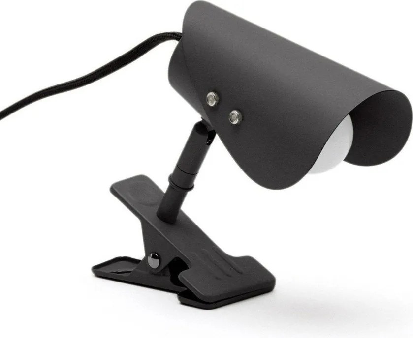 Černá kovová stolní lampa s klipem (výška 16 cm) Jula – Kave Home