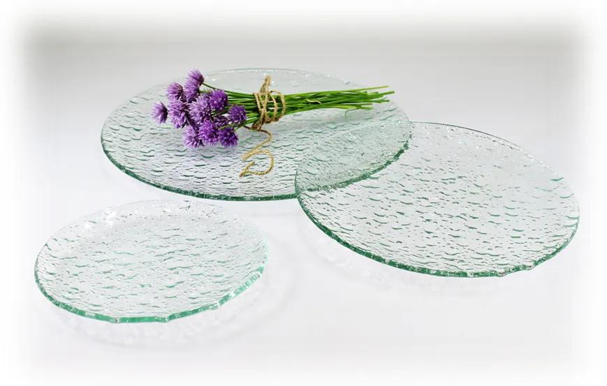 BDK-GLASS Kulaté skleněné talíře NATURE MOON Průměr: 28cm