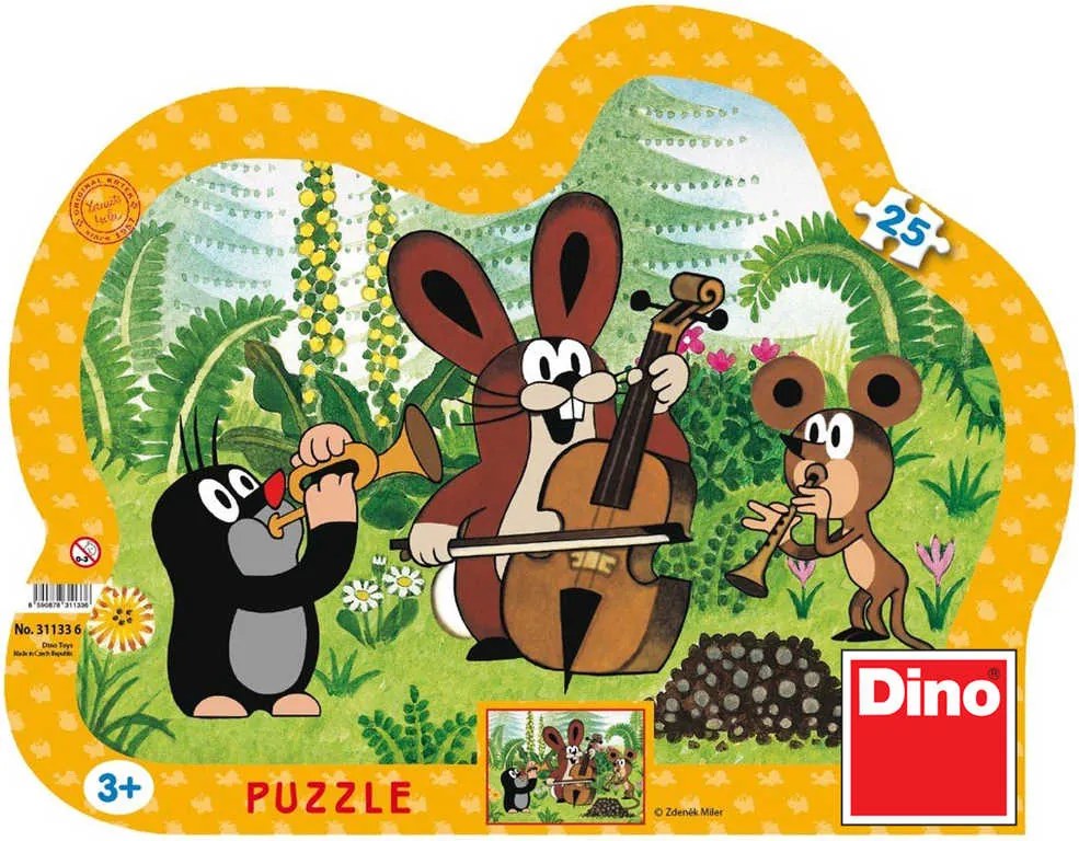 DINO Hra Puzzle Krtek muzikant (Krteček) 25 dílků v krabici dn311336