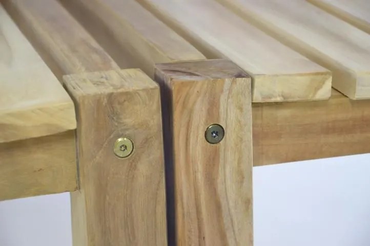 Zahradní set lavic a stolu DIVERO - neošetřené týkové dřevo - 150 cm
