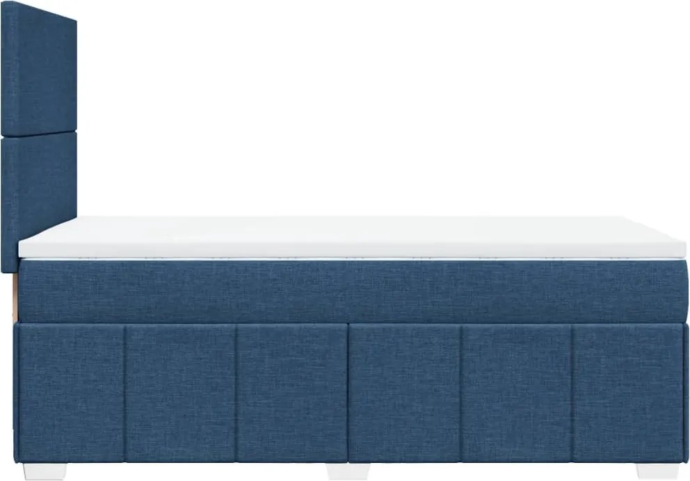 Box spring postel s matrací modrá 90x200 cm textil 3291550