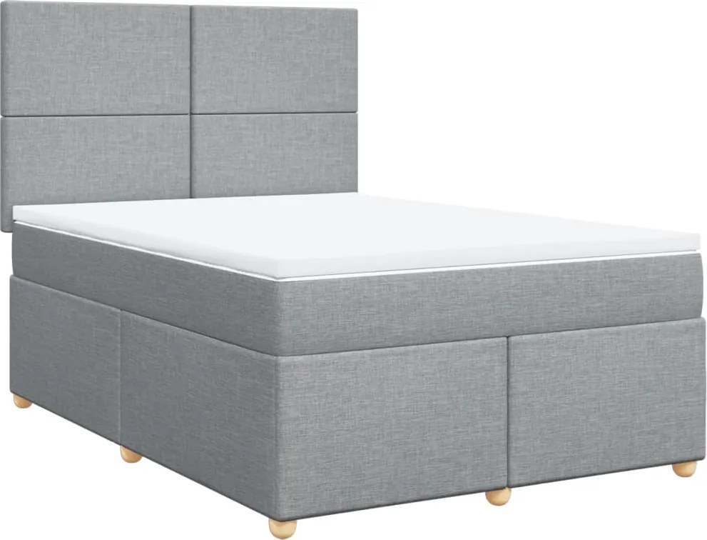 Box spring postel s matrací světle šedá 160 x 200 cm textil 3291324