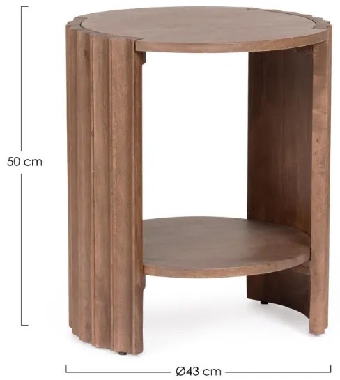 BIZZOTTO Noční stolek ORISSA hnědý ø43 cm 0747229