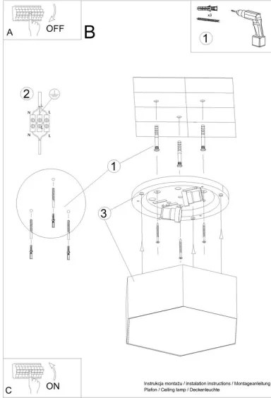Sollux SL.1059 - Stropní svítidlo SUNDE 2xE27/60W/230V 11,5 cm černá