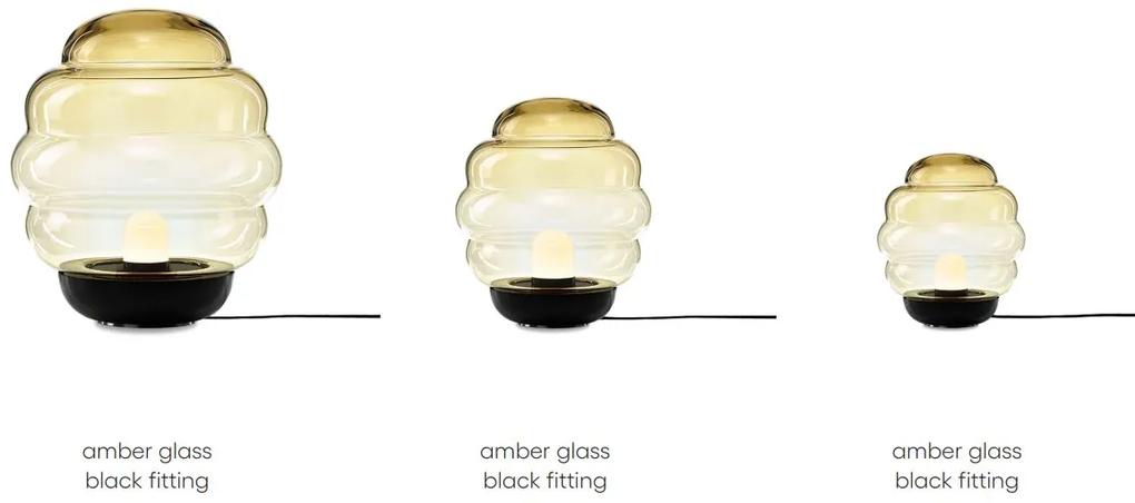 Bomma Luxusní stojací lampa Blimp medium, ø 45 cm Barva skla: černá montura, amber