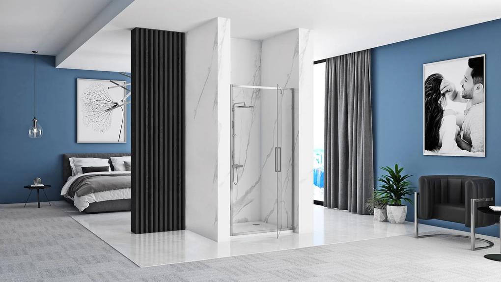 Jednokřídlé sprchové dveře REA RAPID SWING pro instalaci do niky 90 cm, chrom