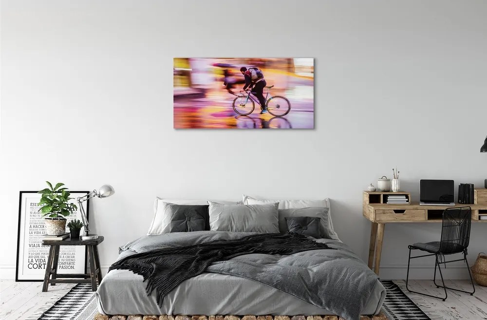 Obraz na skle Bike světla muže 140x70 cm