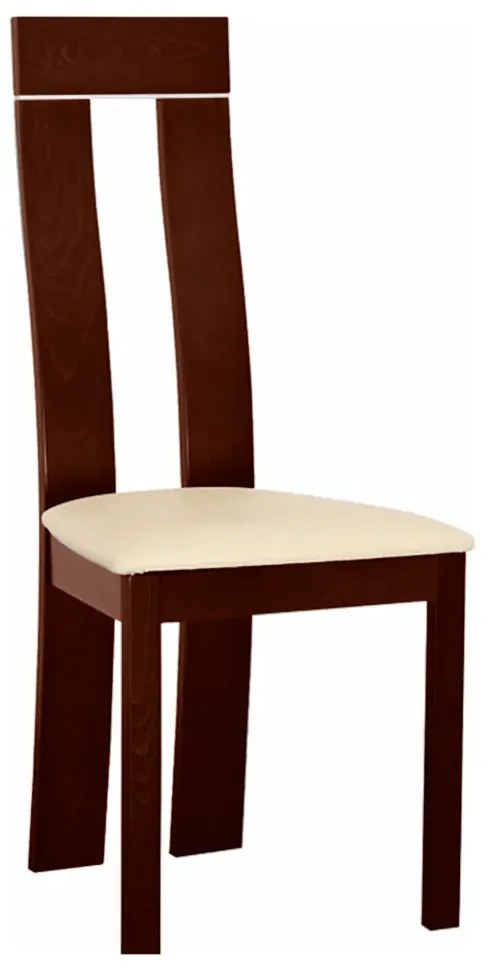 Jídelní židle DESI masiv buk, barva ořech, ekokůže béžová