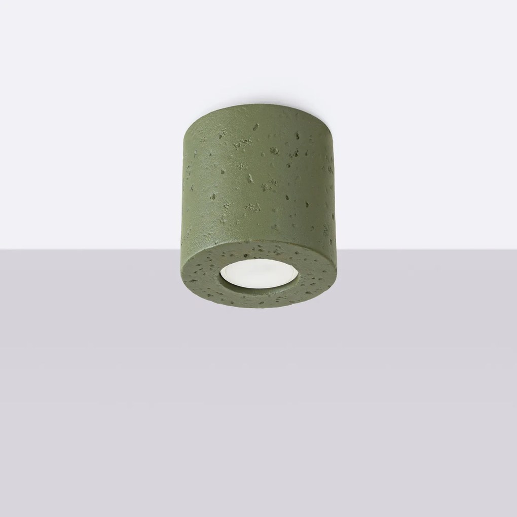 Sollux Lighting Stropní lampa ORBIS betonová olivově zelená