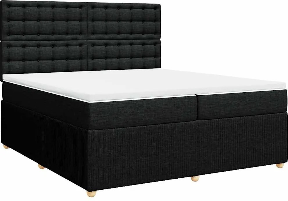 Box spring postel s matrací černá 200x200 cm textil 3294479