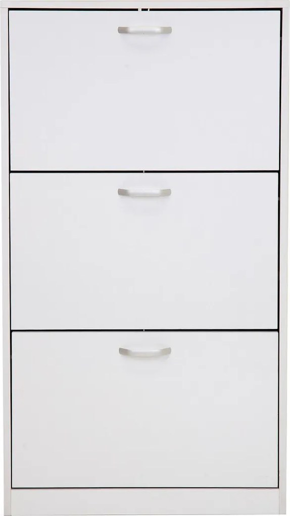 JU Skříň na boty, dřevotřísková deska s dýhou, 113 x 24 x 60, bílá