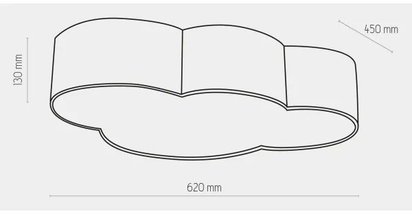 Dětské stropní svítidlo CLOUD 4xE27/15W/230V modrá