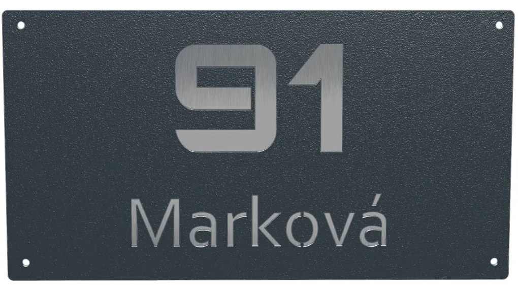 Domovní číslo tabulka lakovaná 10 Velikost: 37 x 20 cm (XL), Odstín: RAL 7016 - Antracit