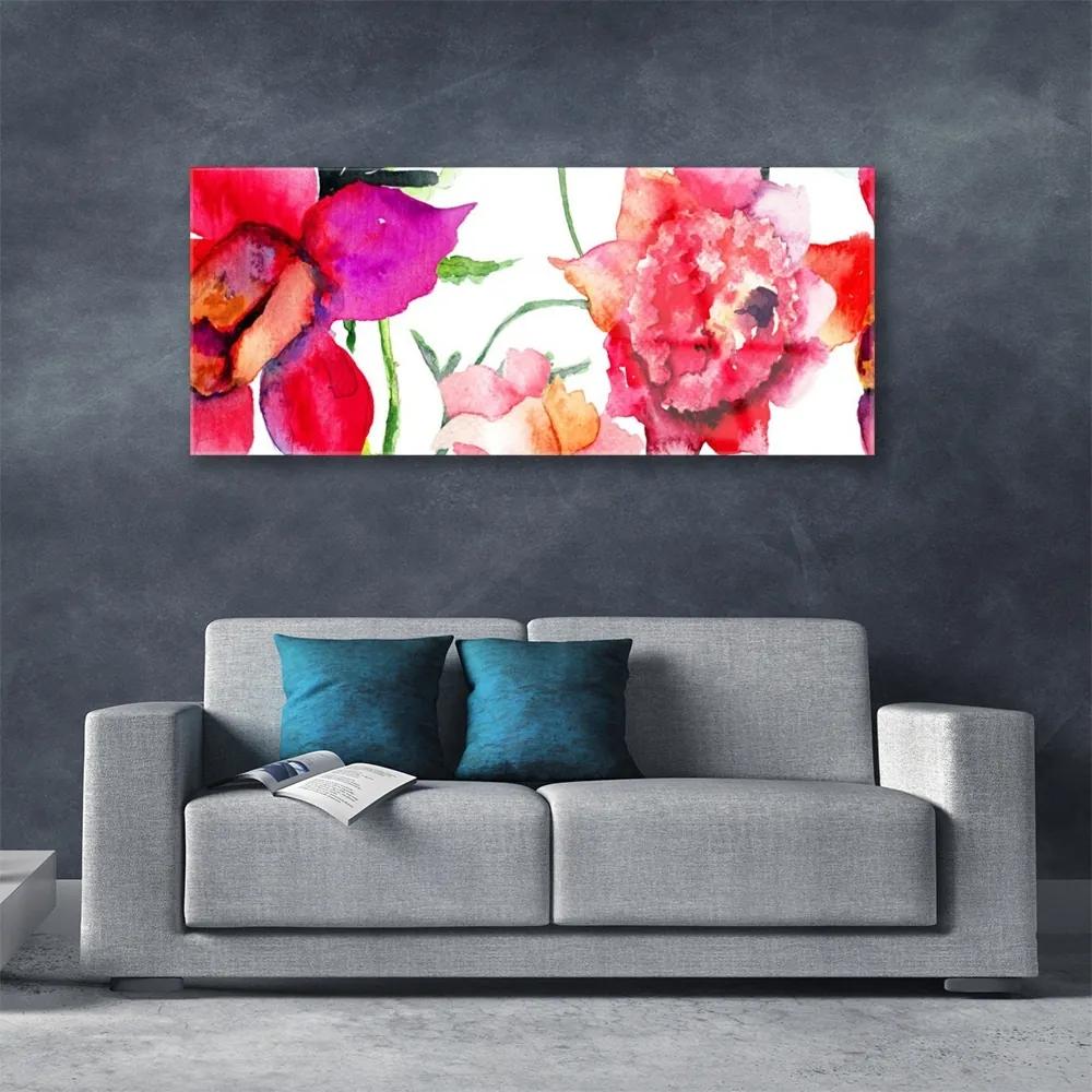 akrylový obraz Květiny Umění 125x50 cm