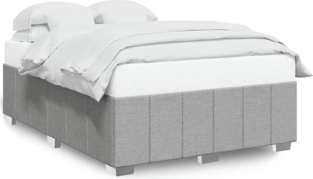 Rám postele bez matrace světle šedý 140 x 190 cm textil 3284832