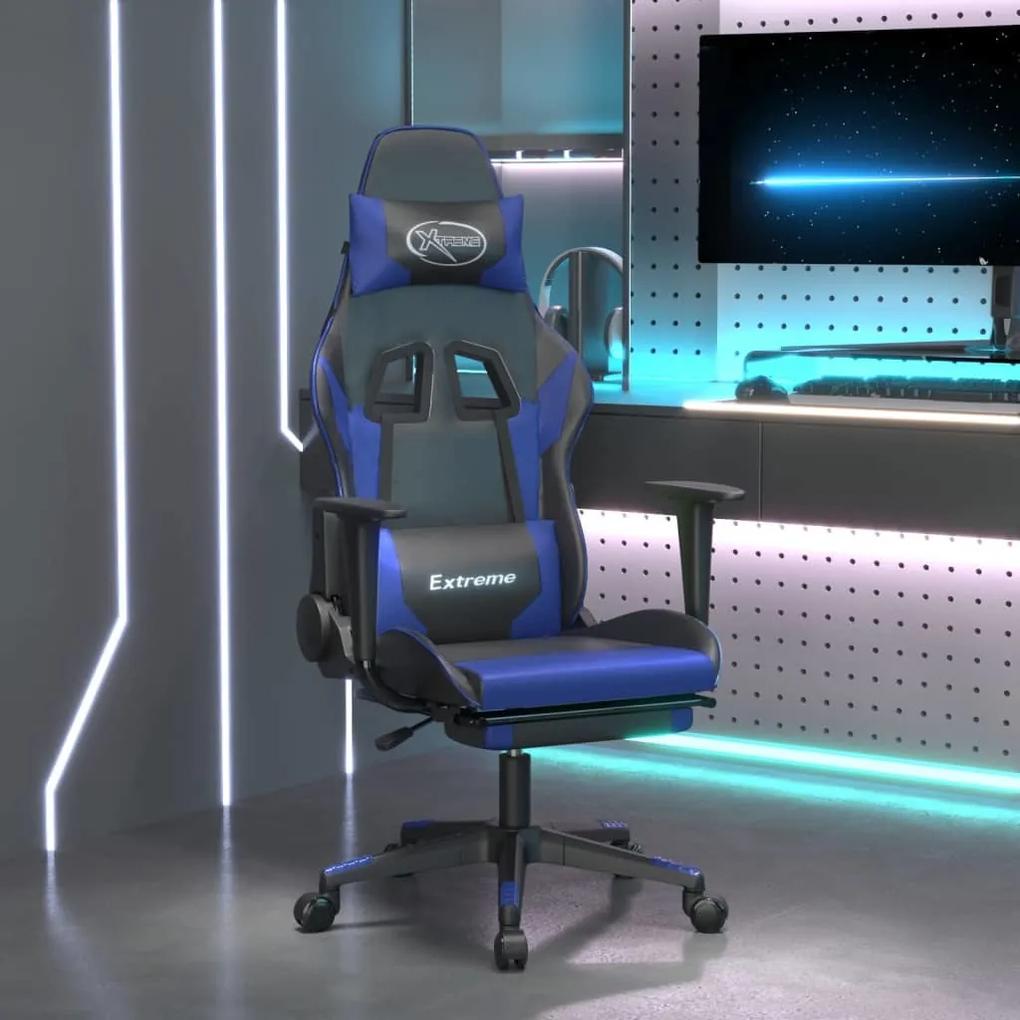 vidaXL Herní židle s podnožkou umělá kůže [3143704] Barva: Černá a šedá