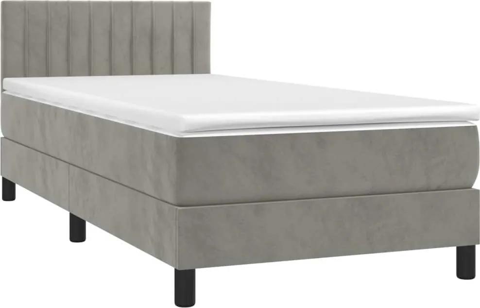vidaXL Box spring postel s matrací 100x200 cm samet [3141407] Barva: Tmavě zelená