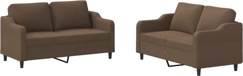2dílná sedací souprava s poduškami hnědá textil 3201805