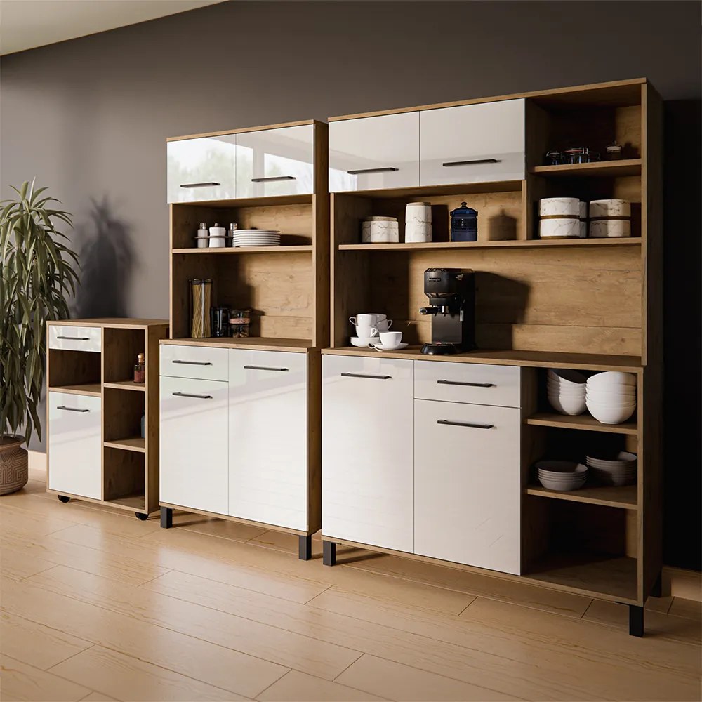 Kredenc příborník VIGO | 119 cm | lancelot/bílá lesk