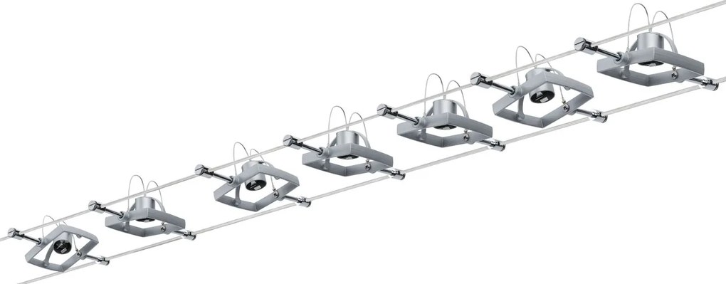 Paulmann 94152 Mac2, lankový systém, 7x max 10W LED 12V, matný chrom, 500cm