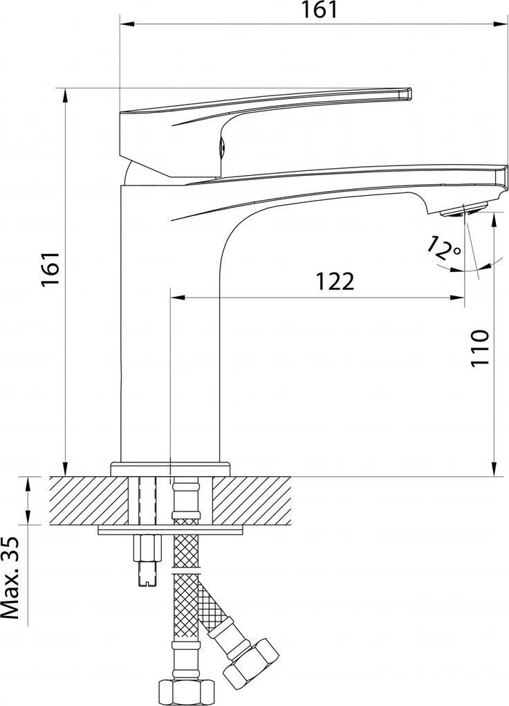 SAMONA KORANA stojánková umyvadlová baterie bez výpusti, chrom 10220201