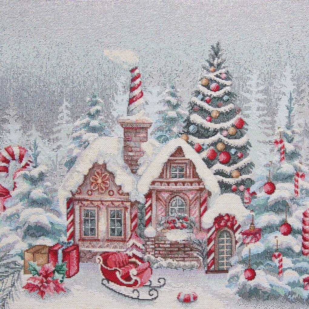 VÁNOČNÍ GOBELÍNOVÝ BĚHOUN NA STŮL NOELVILLE 40X100 CM VZOROVANÝ