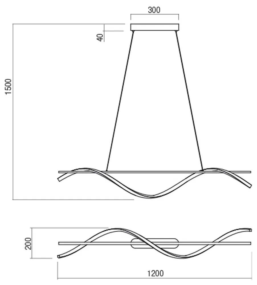 Závěsné LED svítidlo stmívatelné Savage pískově černé, 23W, 3000K, 120cm