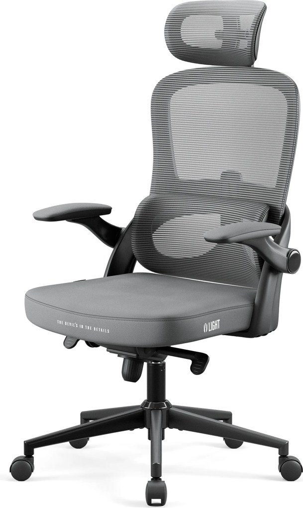 Ergonomická kancelářská židle šedá Normal Size: Diablo V-Light