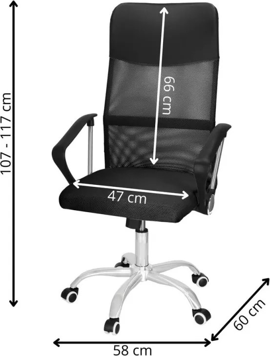 Kancelářská židle ergonomická SPRINGOS HF0033 černá