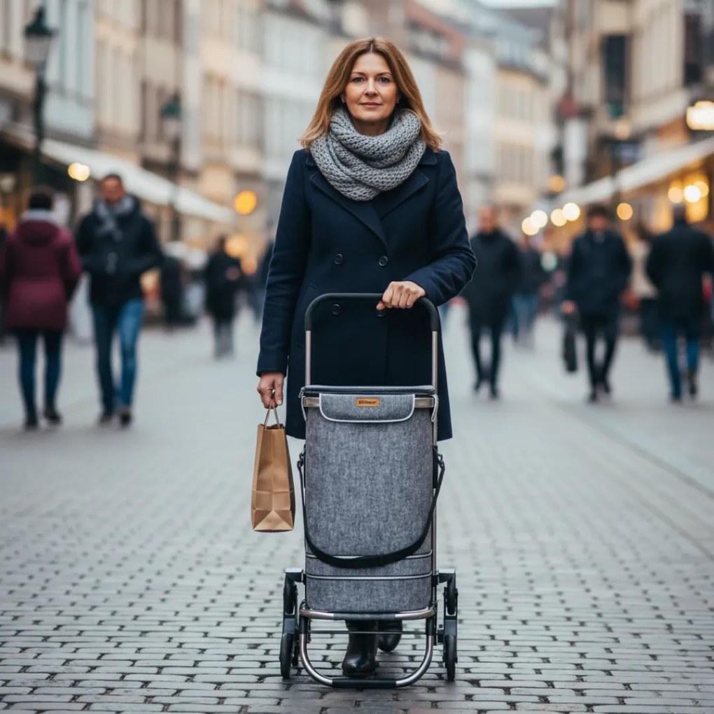Jurhan Nákupní taška na kolečkách do schodů COMFORT,50l, šedá