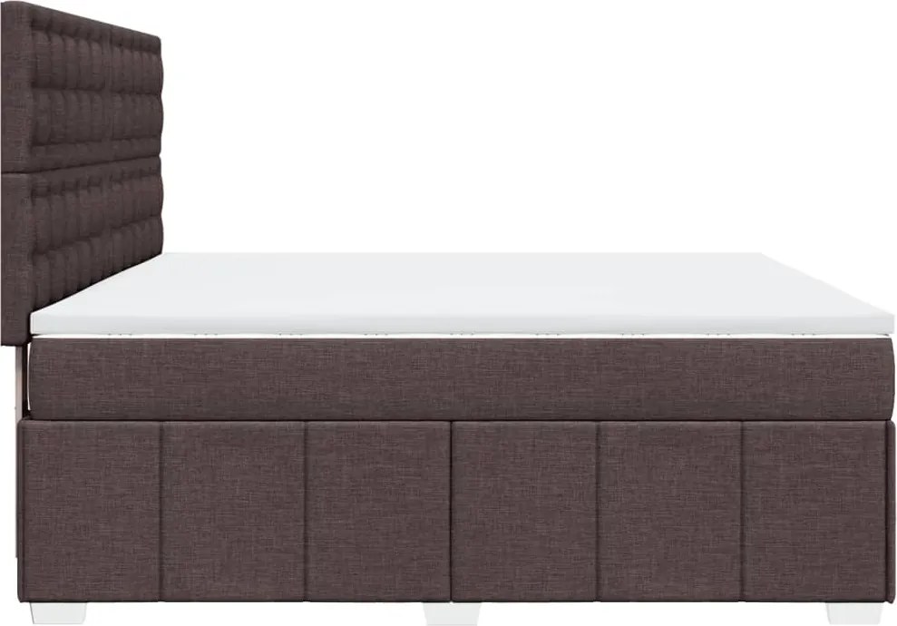 Box spring postel s matrací tmavě hnědá 180x200 cm textil 3294064