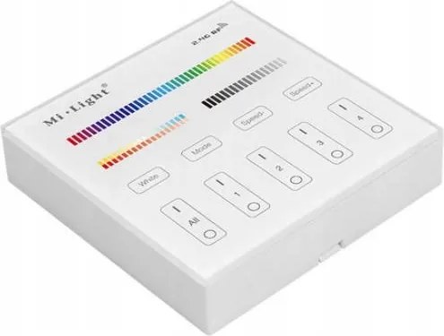 Mi-Light nástěnný panel Rgb+cct, 4-zónový, napájení 3V (2xAAA) ML-B4