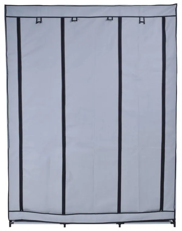 Textilní skříň Mira s 10 policemi - šedá