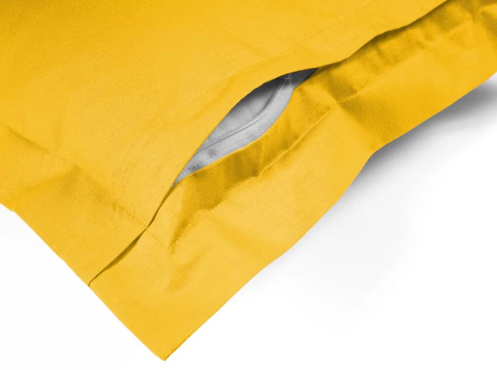 Biante Bavlněný povlak na polštář s lemem Moni MOD-501 Sytě žlutý 40 x 60 cm