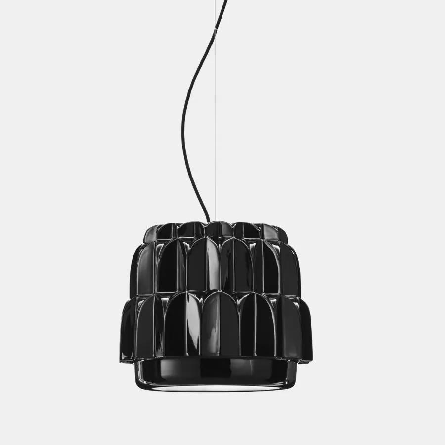 Il Fanale Babette sospensione grande, závěsné svítidlo, 1x57W E27, leskle černá, prům. 34,7cm