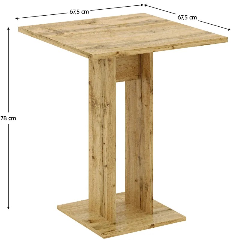 Kondela Jídelní stůl, dub wotan, 67,5x67,5 cm, EVERET
