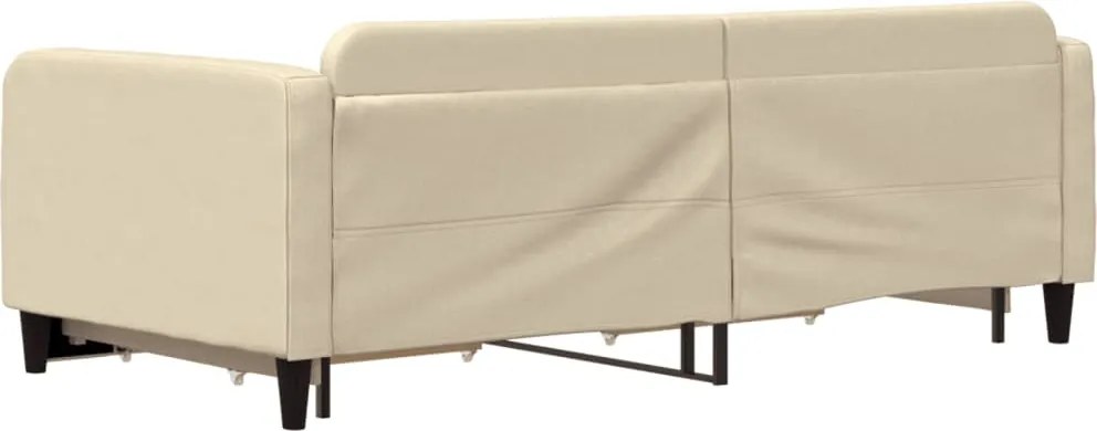 Válenda s přistýlkou a zásuvkami krémová 100 x 200 cm textil 3196861