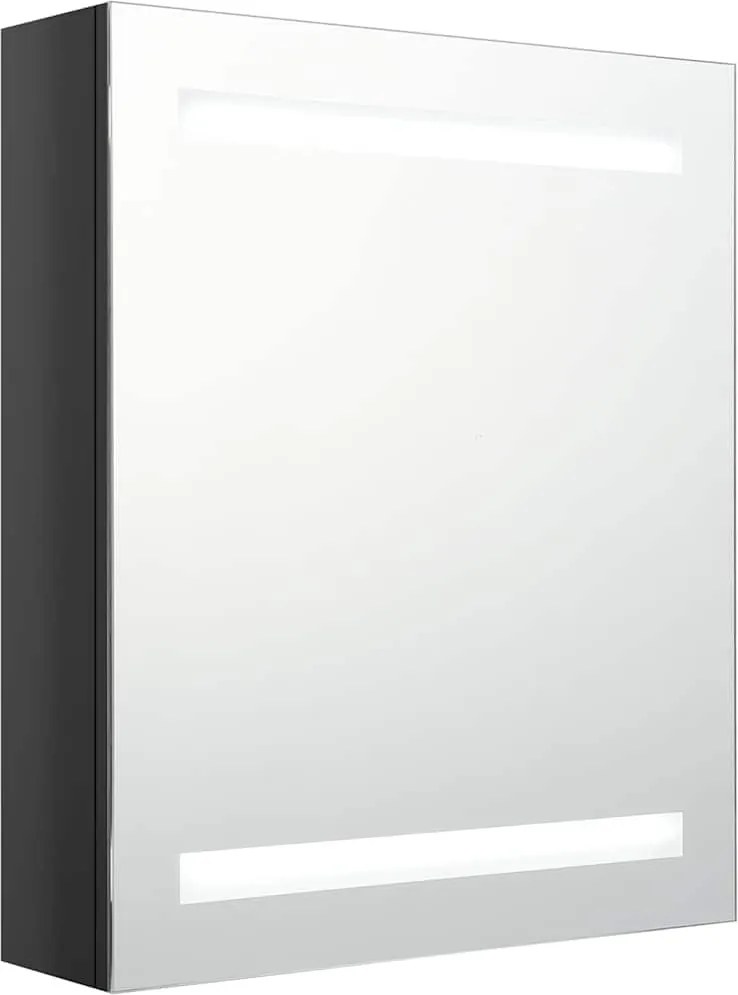 LED koupelnová skříňka se zrcadlem zářivě černá 50 x 14 x 60 cm 326481