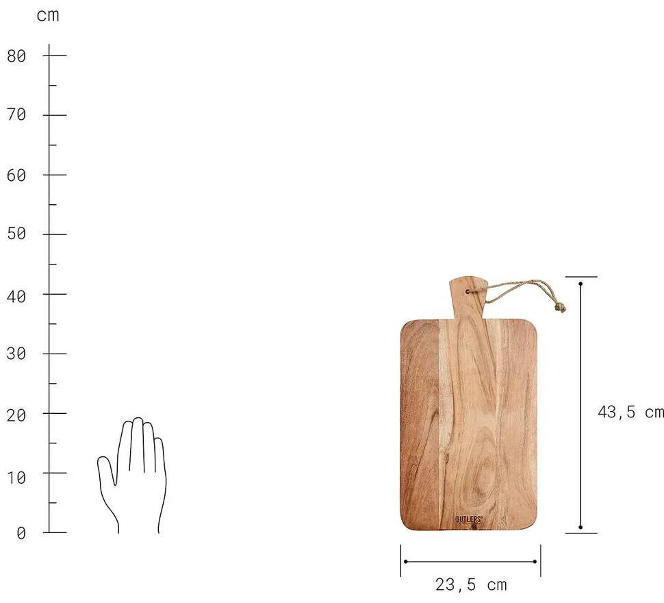 Butlers CUTTING CREW Krájecí prkénko s přírodním provázkem - velké