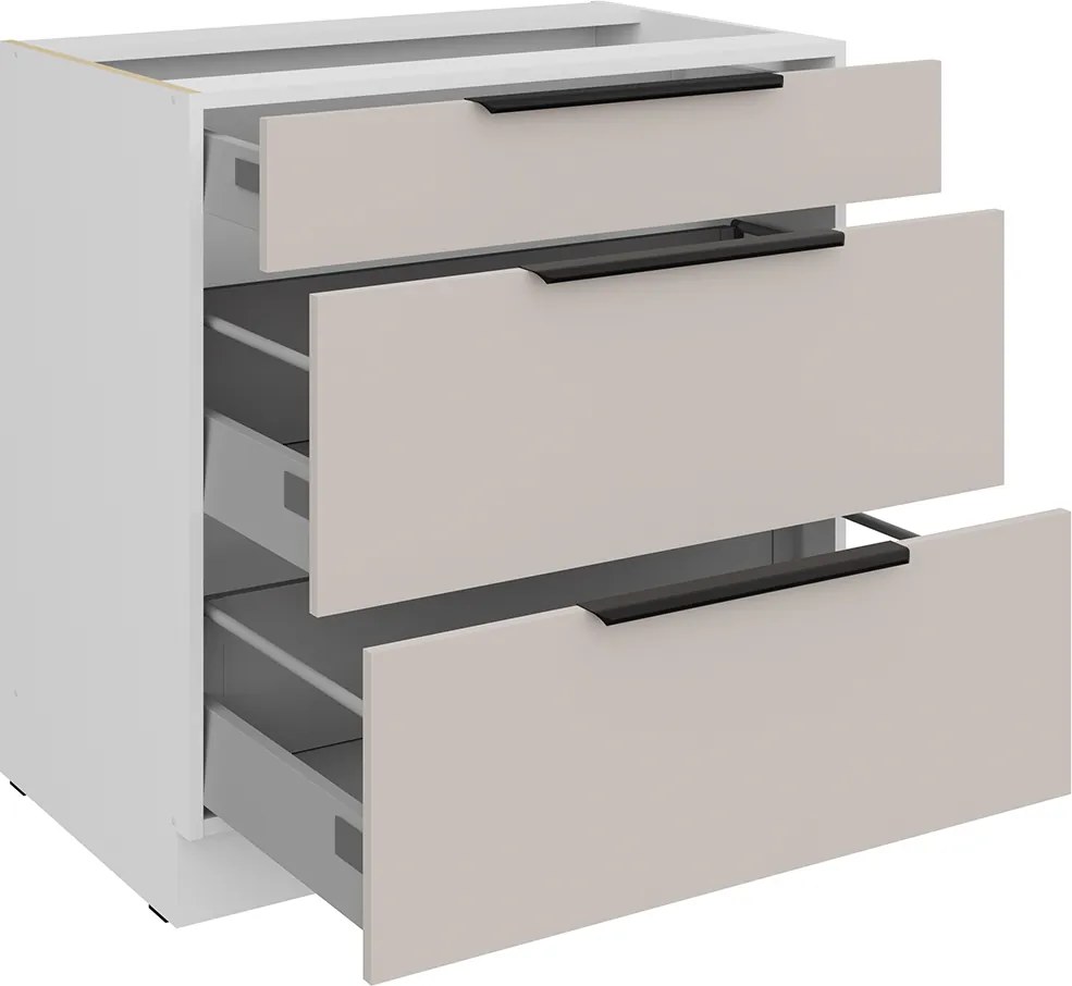 COMO | dolní skříňka 80 D 3S zásuvková | 80 cm | PREMIUM BOX | bílá/kašmír