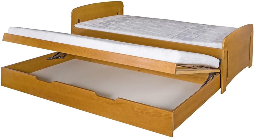 Dětská jednolůžková postel s přistýlkou Ismael, masiv borovice, Olše