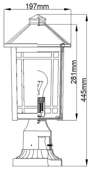 Quoizel QZ-CEDAR-POINT3-M-BK - Venkovní lampa CEDAR POINT 1xE27/60W/230V IP44