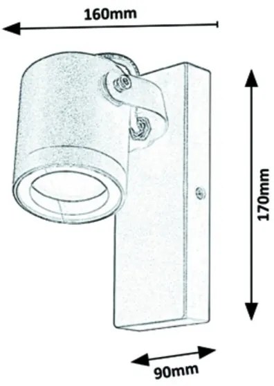 Rabalux - Venkovní nástěnné bodové svítidlo 1xGU10/35W/230V IP44