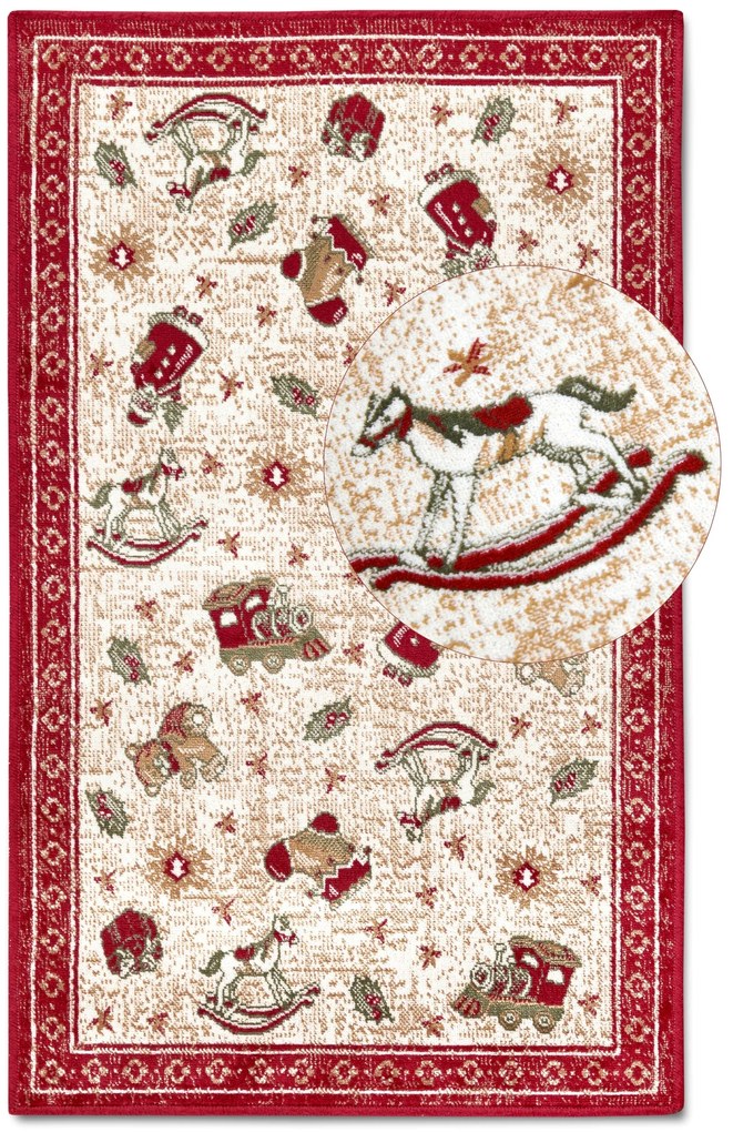 Villeroy & Boch Kusový koberec Toy's delight se střiženým vlasem 106217 Red, Multicolor, 50x80, červená, obývací pokoj