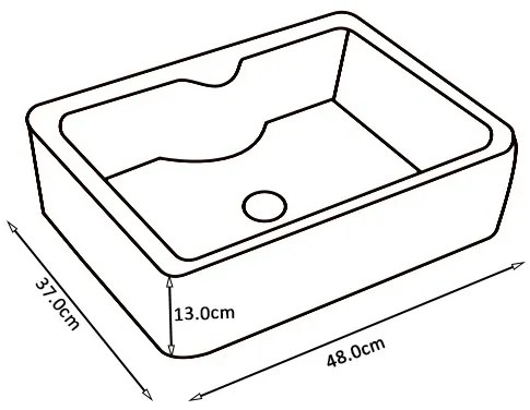 BPS-koupelny Keramické umyvadlo na desku HYD-EE-WH-480 48x37 cm, bílé
