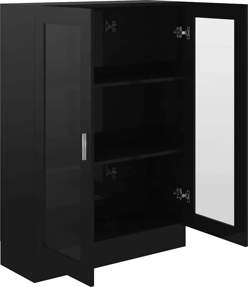 vidaXL Vitrína 82,5 x 30,5 x 115 cm kompozitní dřevo [802755] Barva: Černý dub
