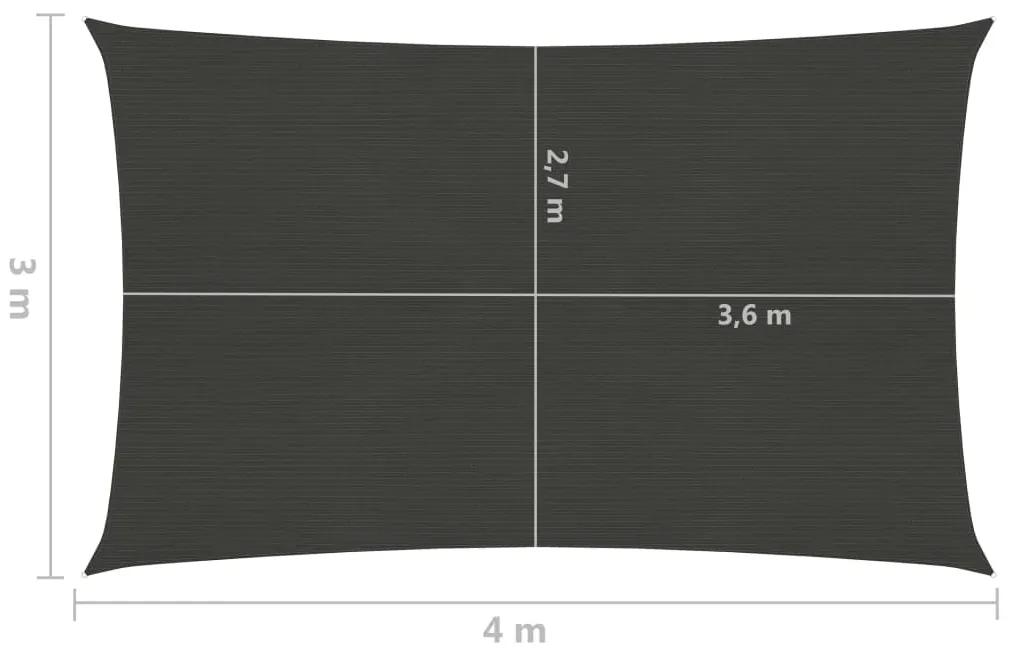 Plachta proti slunci 160 g/m² antracitová 3 x 4 m HDPE - Default Title