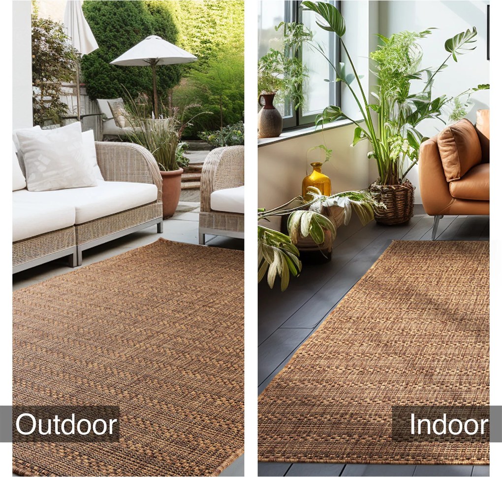 Ayyildiz, Kusový koberec Zagora 4513 Copper – na ven i na doma, 80x150, hnědá, chodba / předsíň
